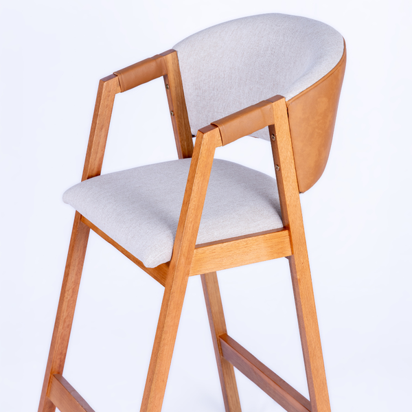 Banqueta Luna Madeira Maciça - Mel